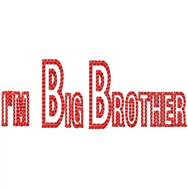I Am Big Brother Outline Embroidery Design